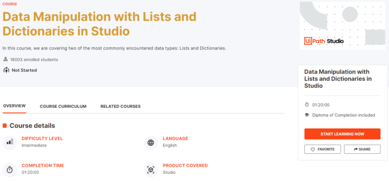 Data Manipulation with Lists and Dictionaries in Studio (UiRPA part 9)