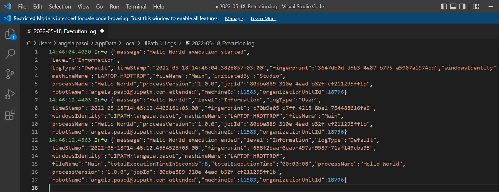 Introduction to Logging in Studio (UiRPA part 15) - SoftOne Consultancy