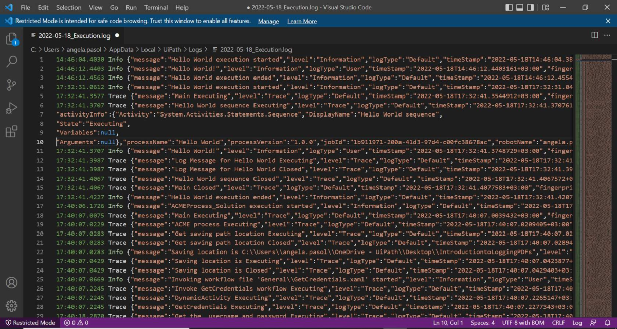 Introduction to Logging in Studio (UiRPA part 15) - SoftOne Consultancy